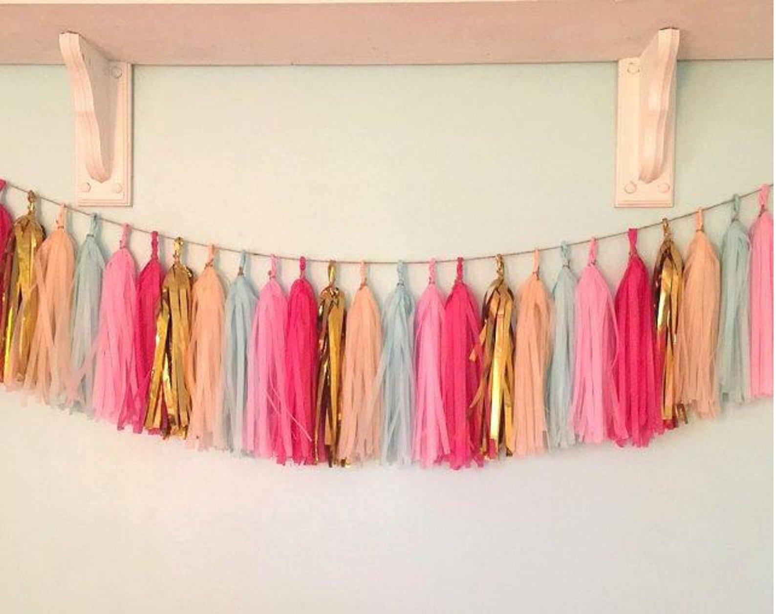 Tissue Paper Tassel Garlands 5 Silver Foil Tassel Garlands DIY - Etsy