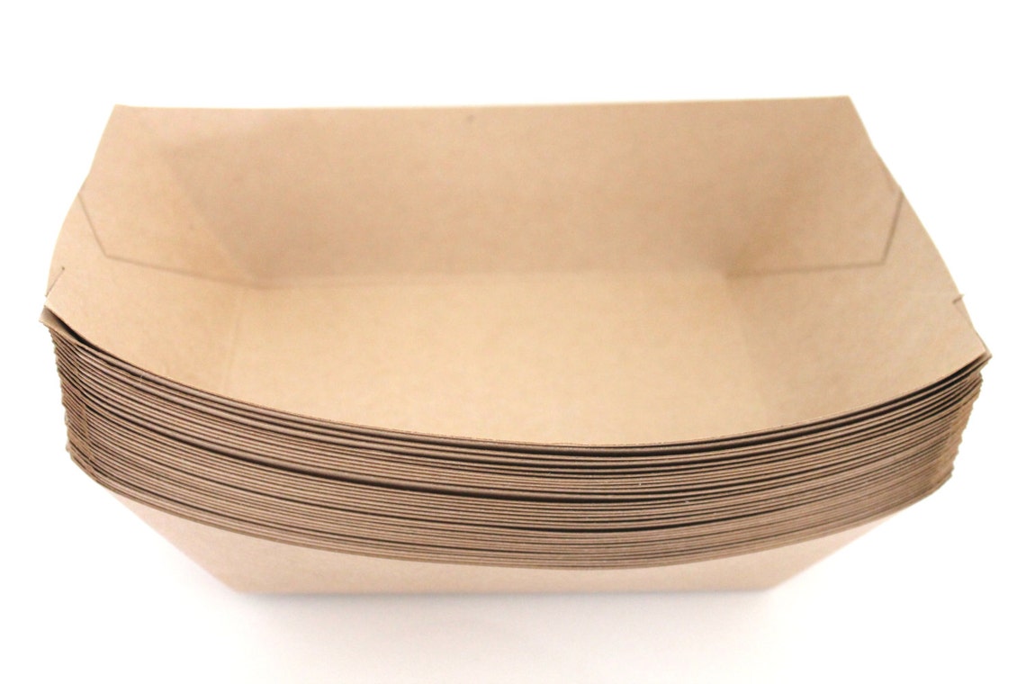 50 Extra Large 3 Lb. Kraft Paper Food Tray Party Birthday and | Etsy