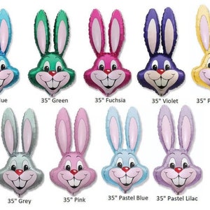 Bunny Balloon Jumbo 35" Rabbit Head Foil Balloons Easter Bunnies Easter ...