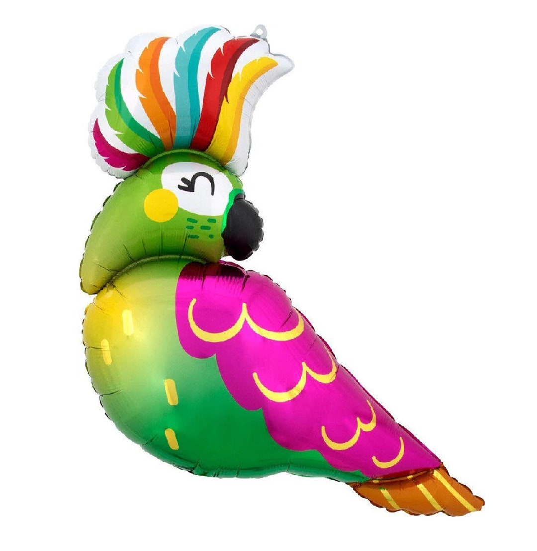 Parrot Balloon, 31" Tropical Parrot Foil Balloon, Birthday, Party Decor ...