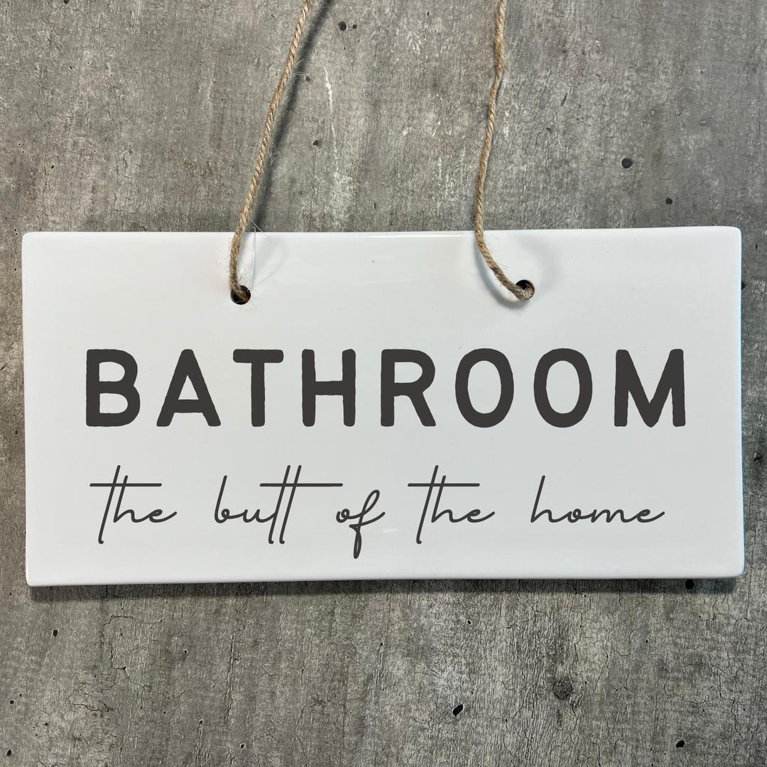 Home Bathroom Sign Cute Ceramic Wall Signs Decorate Bathroom Stylish ...