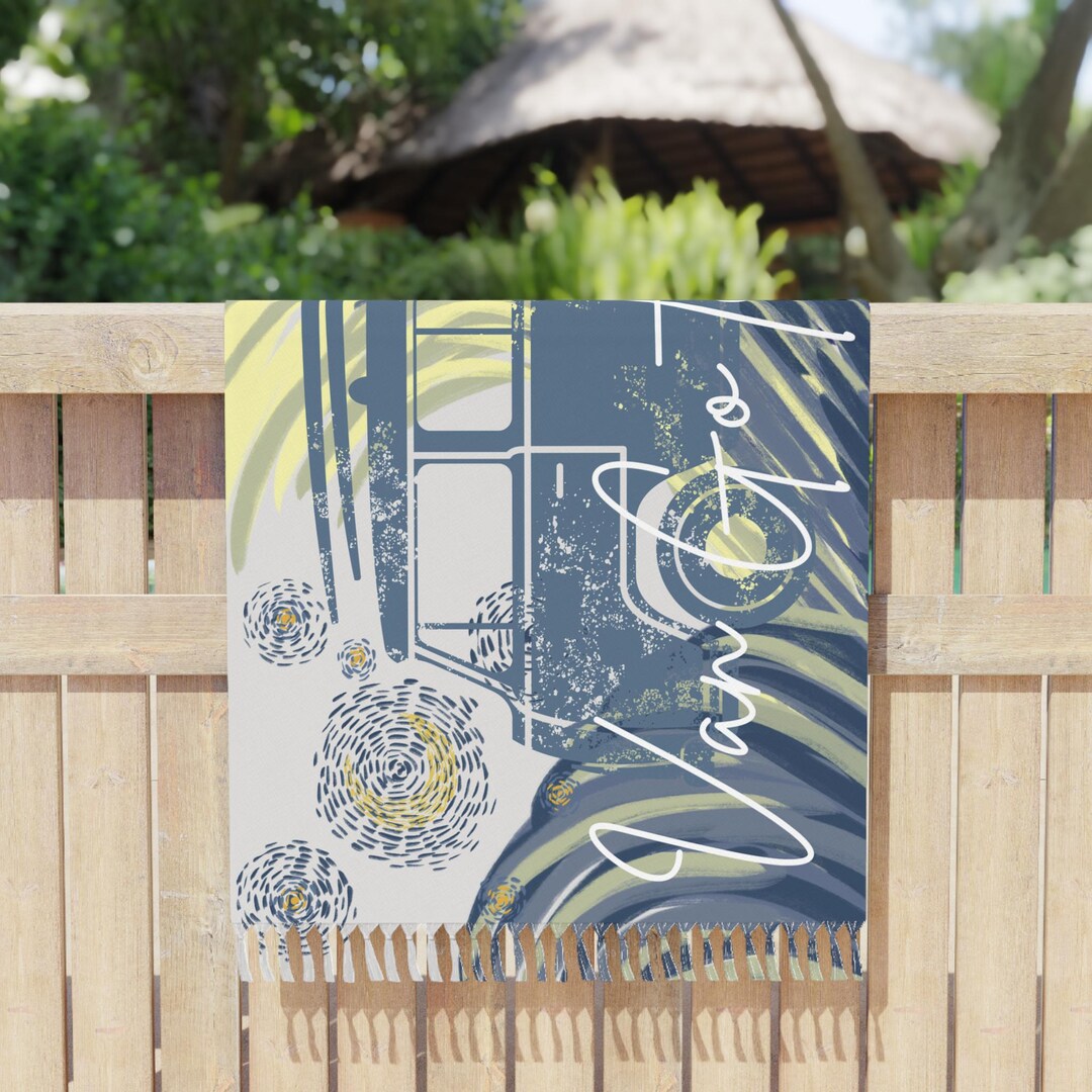 Oversized Summer Vibes Beach Towel, Boho Tassel Turkish Towel, Van Go ...