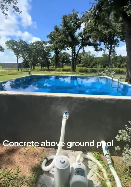 DIY Above Ground Concrete Pool Plans + Materials List | Step-by-step ...