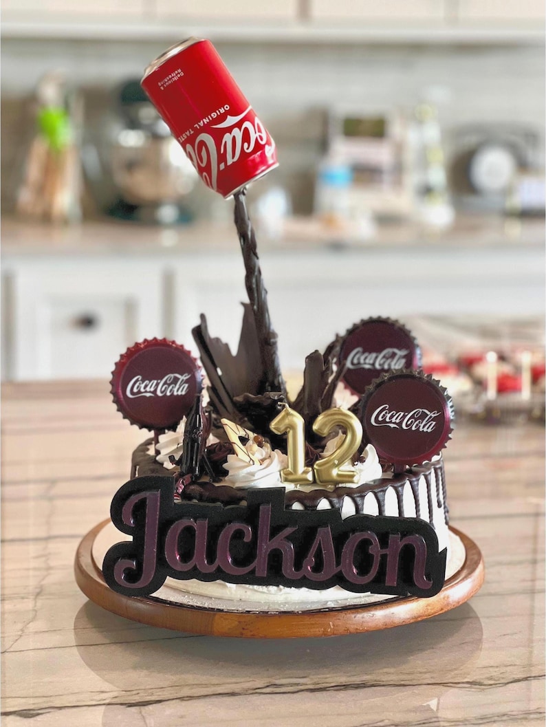 Custom Cake Topper Decor Set | 3D Printed Coca Cola Birthday Theme ...