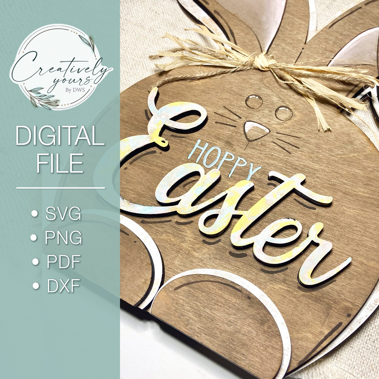 Bunny Hoppy Easter SVG, Laser File, Digital File, Glowforge - Etsy