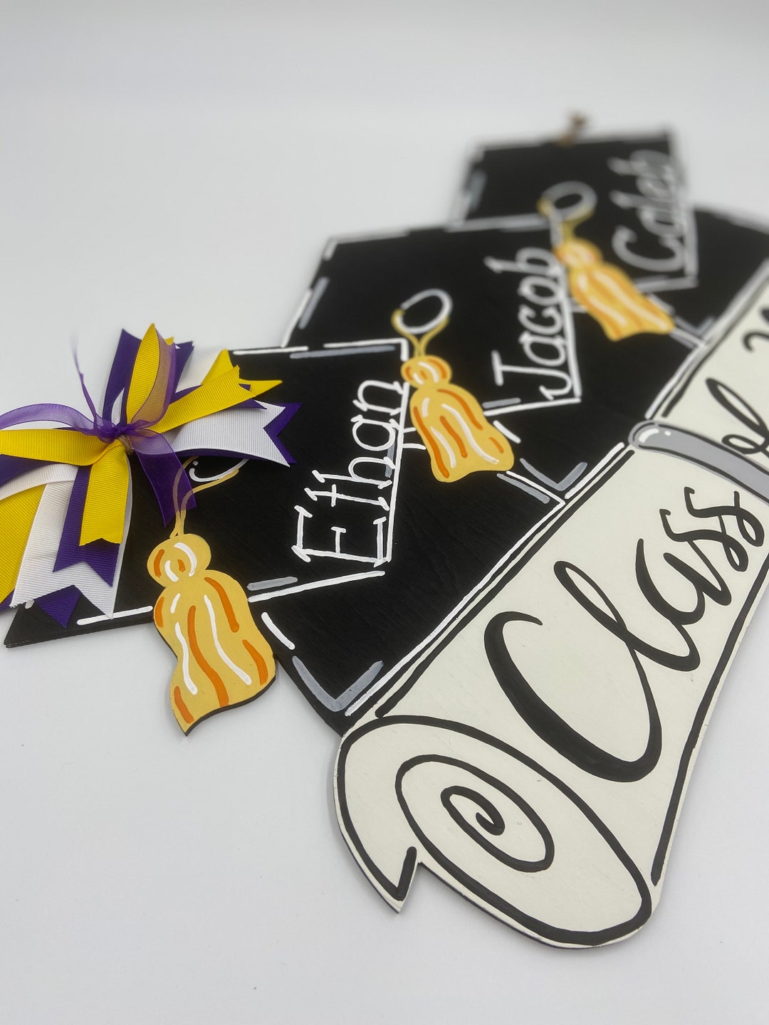 Grad Cap Door Hanger for Triplets, Class of 2024, Graduation Decor - Etsy
