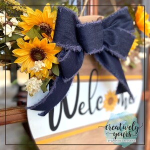 Sunflower Door Hanger | Welcome Door Hanger | Round Door Decor ...