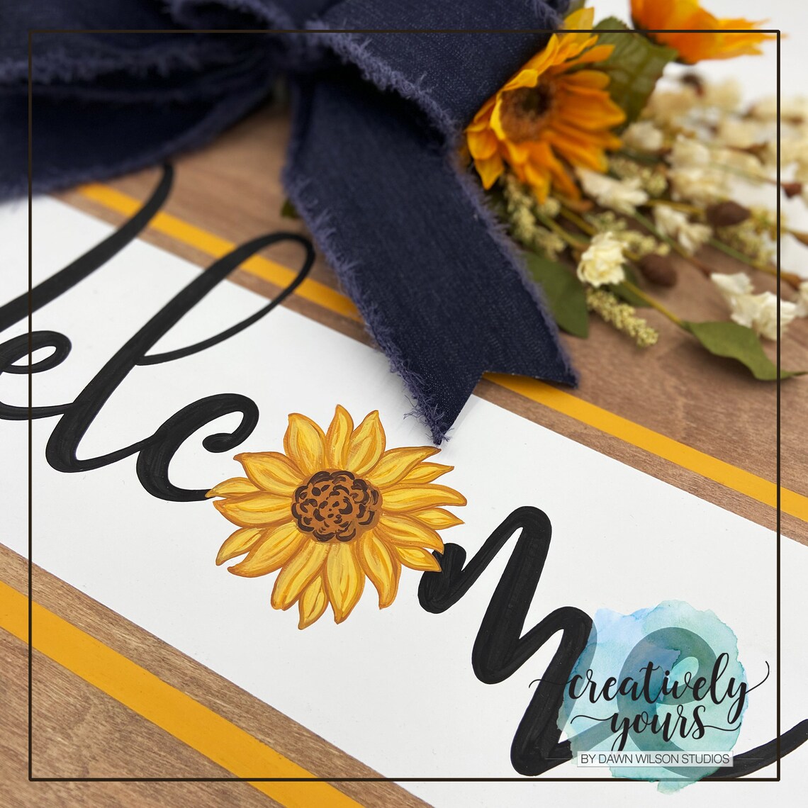 Sunflower Door Hanger Welcome Door Hanger Round Door Decor - Etsy