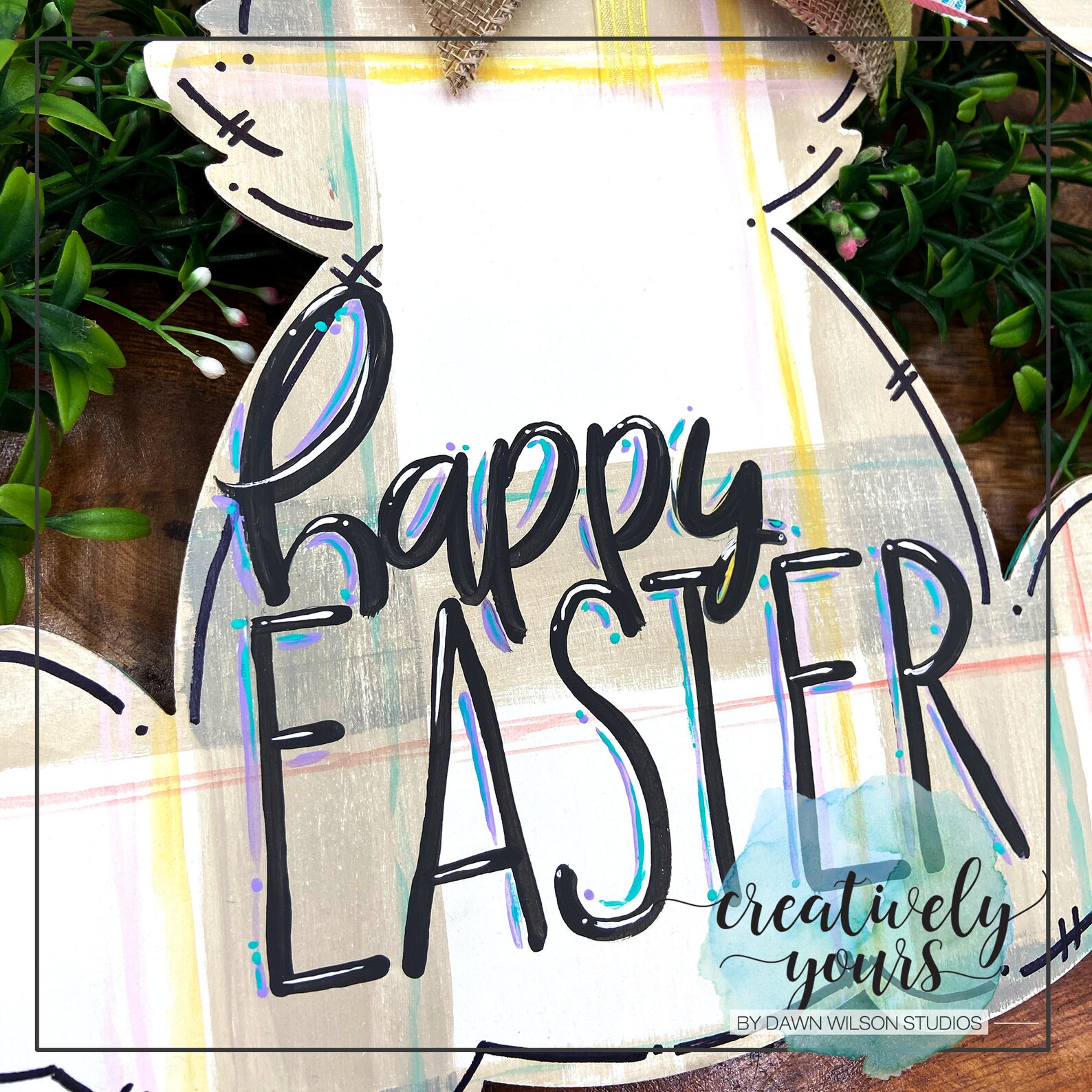 Happy Easter Door Hanger Easter Bunny Door Hanger Easter - Etsy