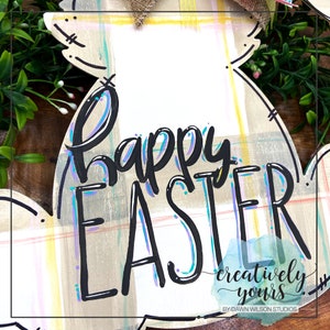 Happy Easter Door Hanger, Easter Bunny Door Hanger, Easter Door Hanger ...