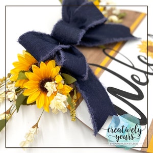 Sunflower Door Hanger | Welcome Door Hanger | Round Door Decor ...