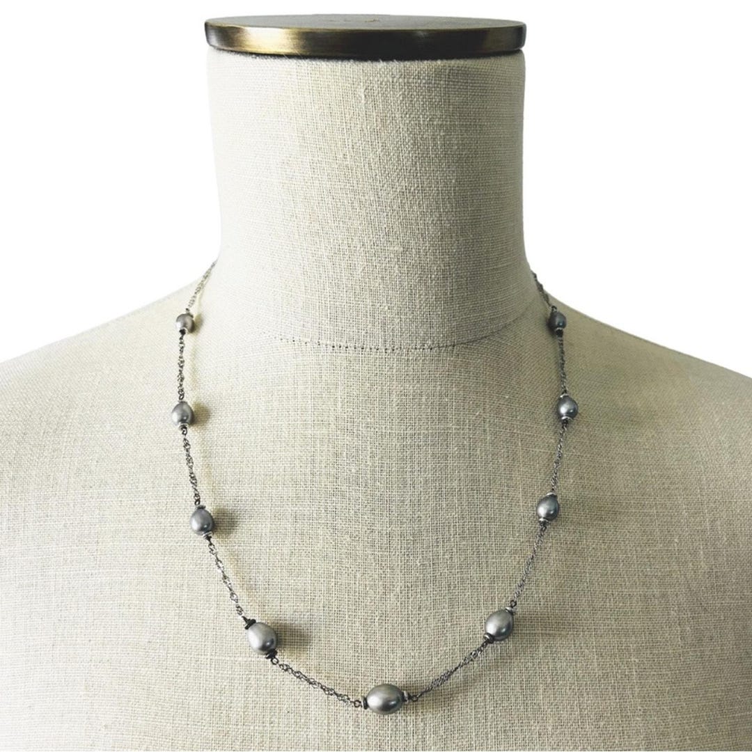 HONORA Vintage Cultured Freshwater Storm Grey Pearl Necklace - Etsy