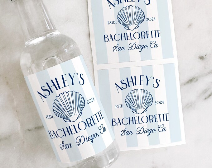 Coastal Bachelorette Shooter Labels, Coastal Granny Bridal Shower ...