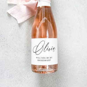 Bridesmaid Proposal Label, Bridesmaid Champagne Gift, Maid of Honor ...