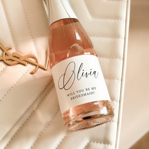 Bridesmaid Proposal Label, Bridesmaid Champagne Gift, Maid of Honor ...