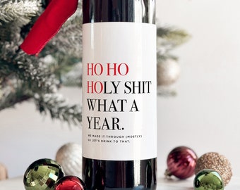 Fun Christmas Gift Wine Labels Christmas Wine Labels Holiday Wine ...