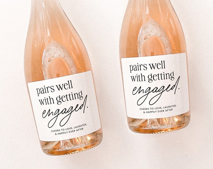 Engagement Wine Label, Engagement Party Gift, Pairs Well With Getting ...