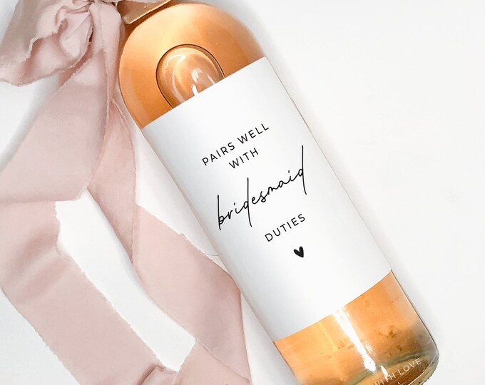 Bridesmaid Proposal Wine Label | Bridesmaid Champagne Bottle Gift ...