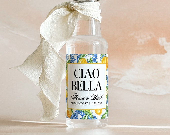 Italian Summer Bachelorette Shot Labels, Ciao Bella Lemon Bachelorette ...