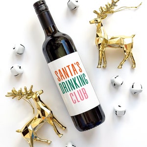 Funny Christmas Wine Labels, Christmas Gift for Friends, Christmas Wine ...