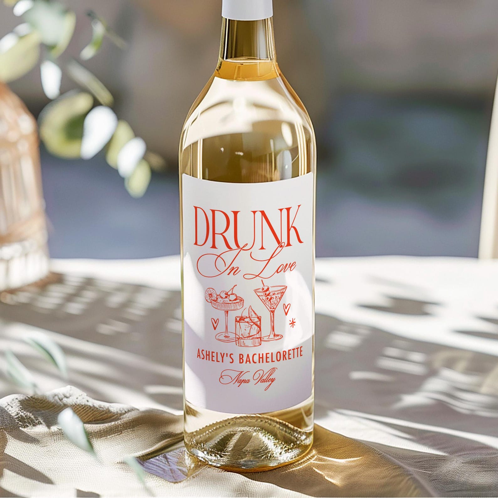 Drunk in Love Champagne Labels, Bachelorette Party Favor Stickers ...