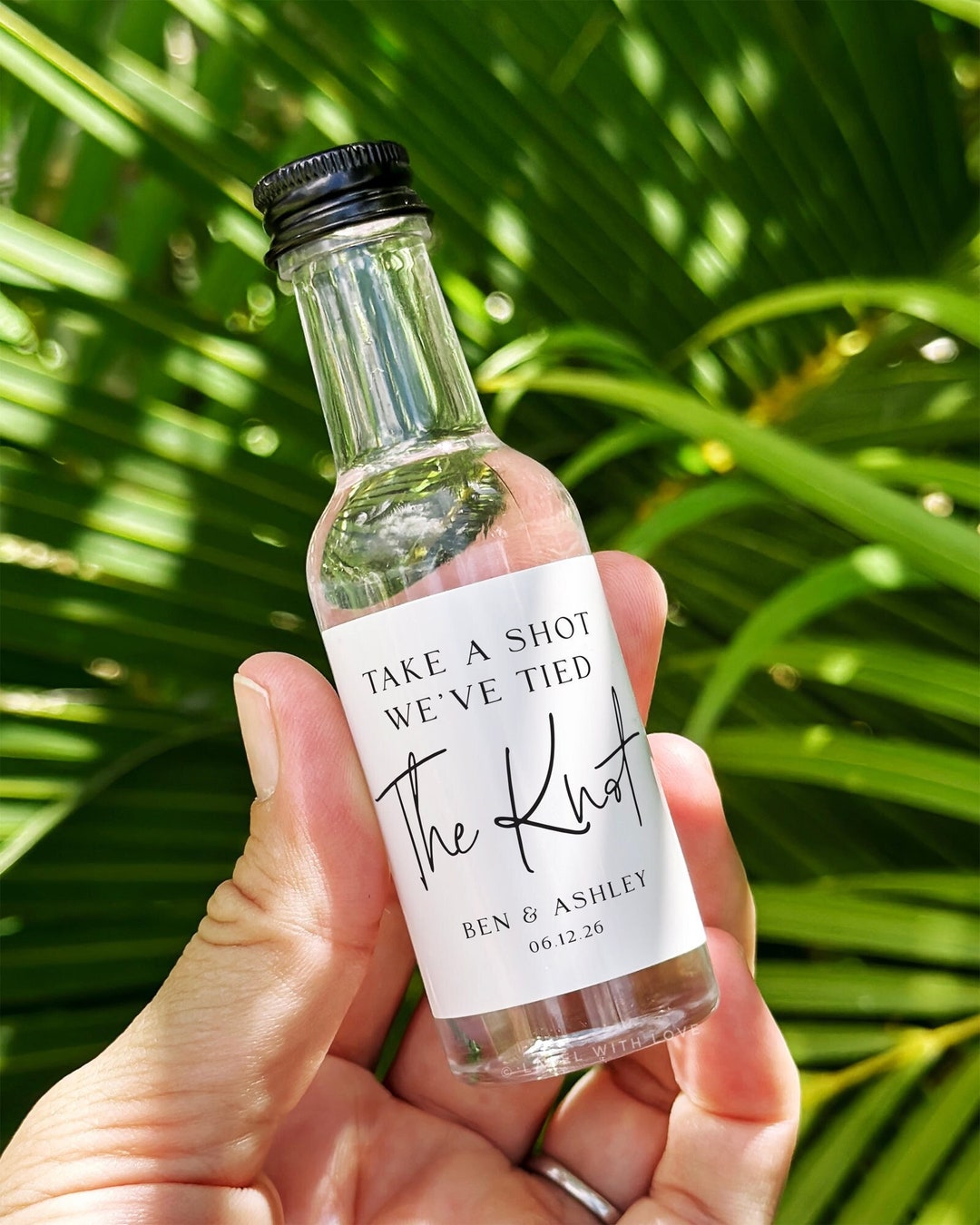 Modern Wedding Shot Wall Labels, Wedding Favor Liquor Label, Wedding ...