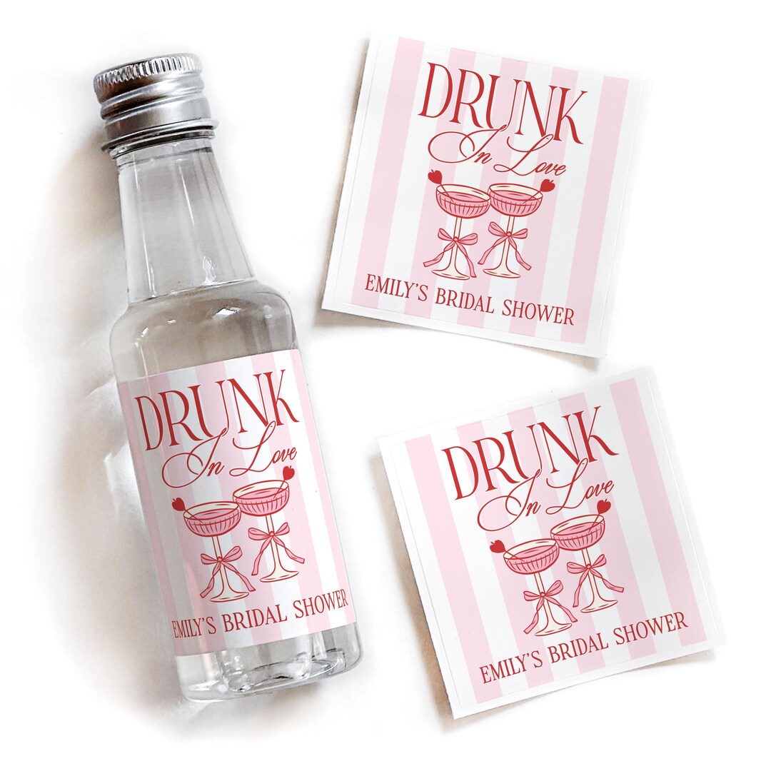 Drunk in Love Mini Shot Labels, Bachelorette Party Champagne Sticker ...