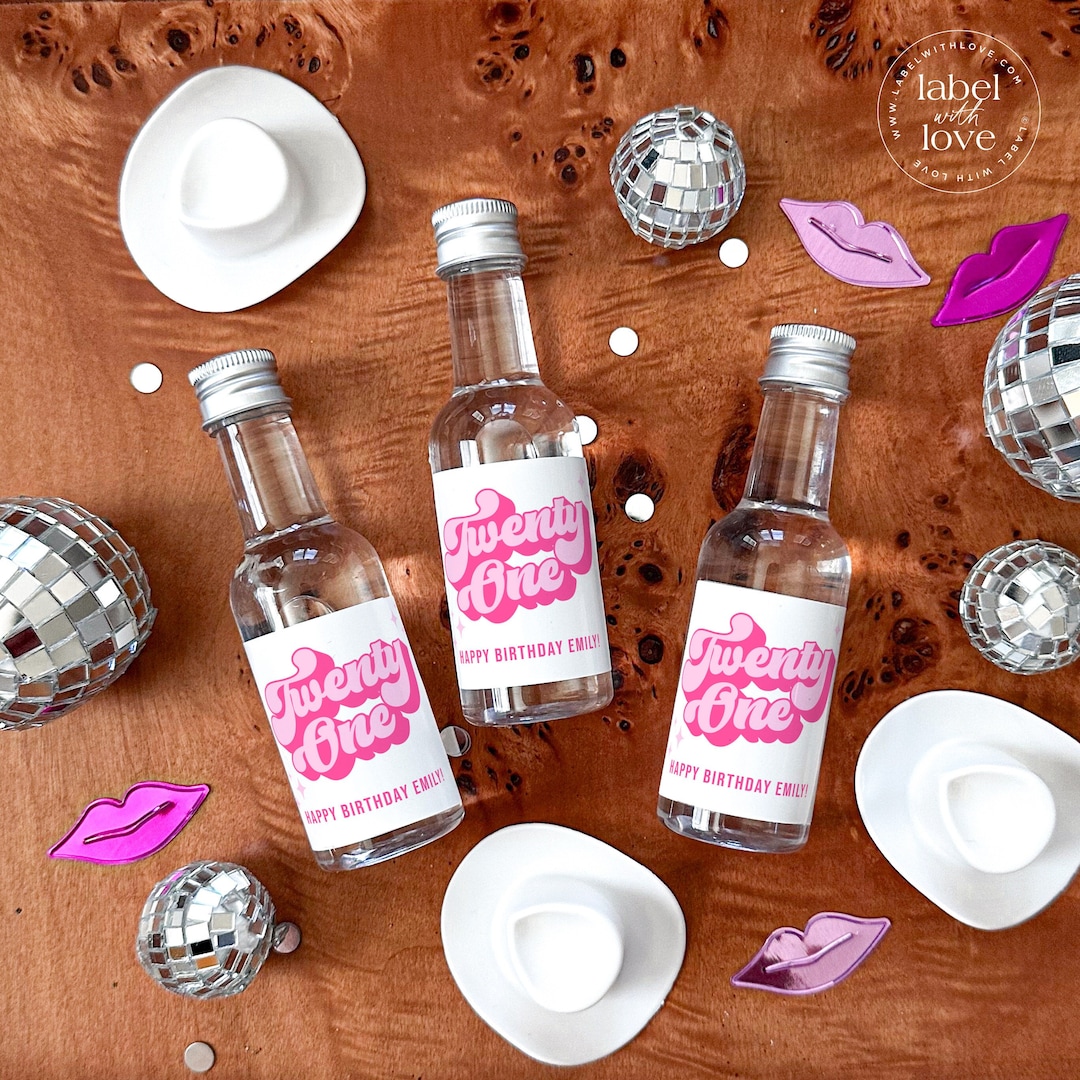 21st Birthday Liquor Labels 50 Ml | 21st Birthday Favors | Tequila ...