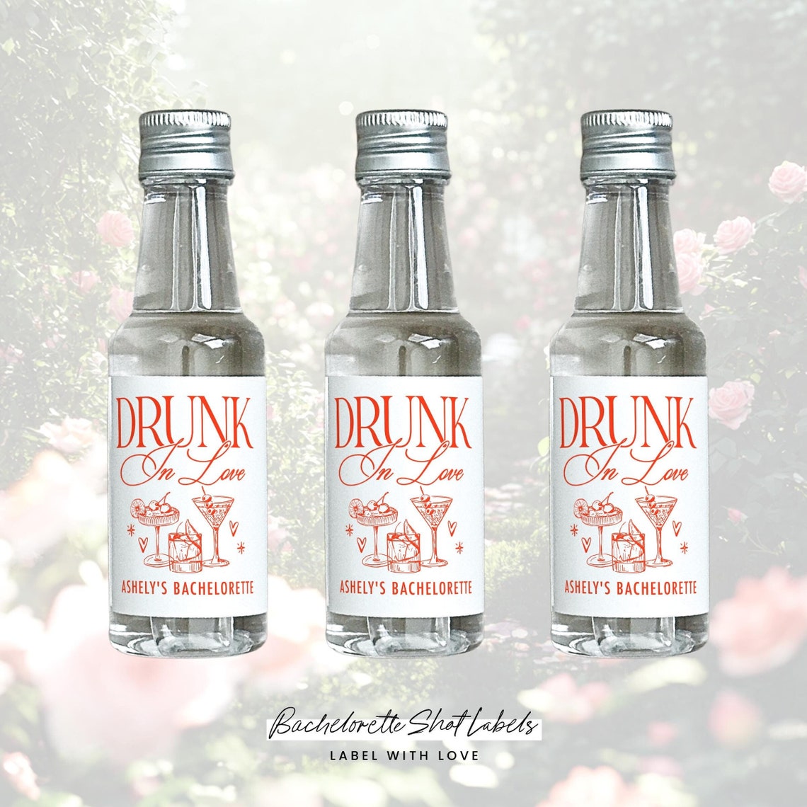 Drunk in Love Champagne Labels, Bachelorette Party Favor Stickers ...