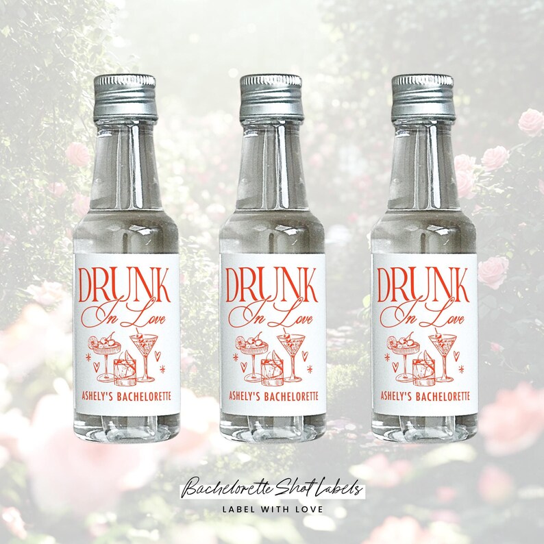 Drunk in Love Champagne Labels, Bachelorette Party Favor Stickers ...