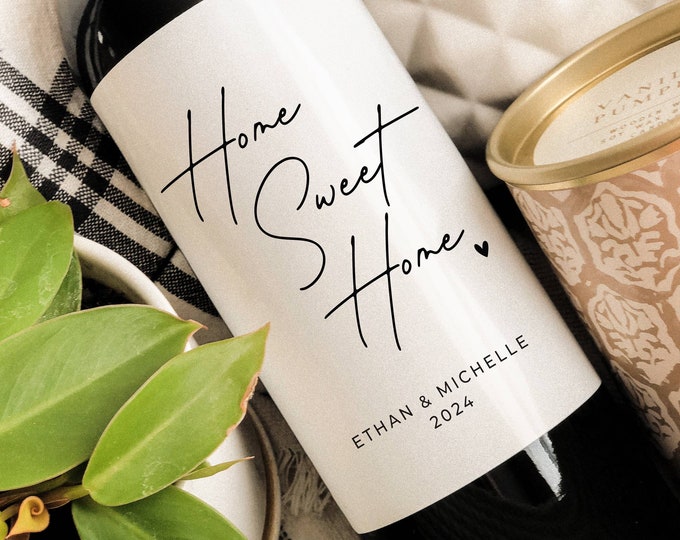 Housewarming Wine Label, Custom Wine Label, House Photo Wine Label ...