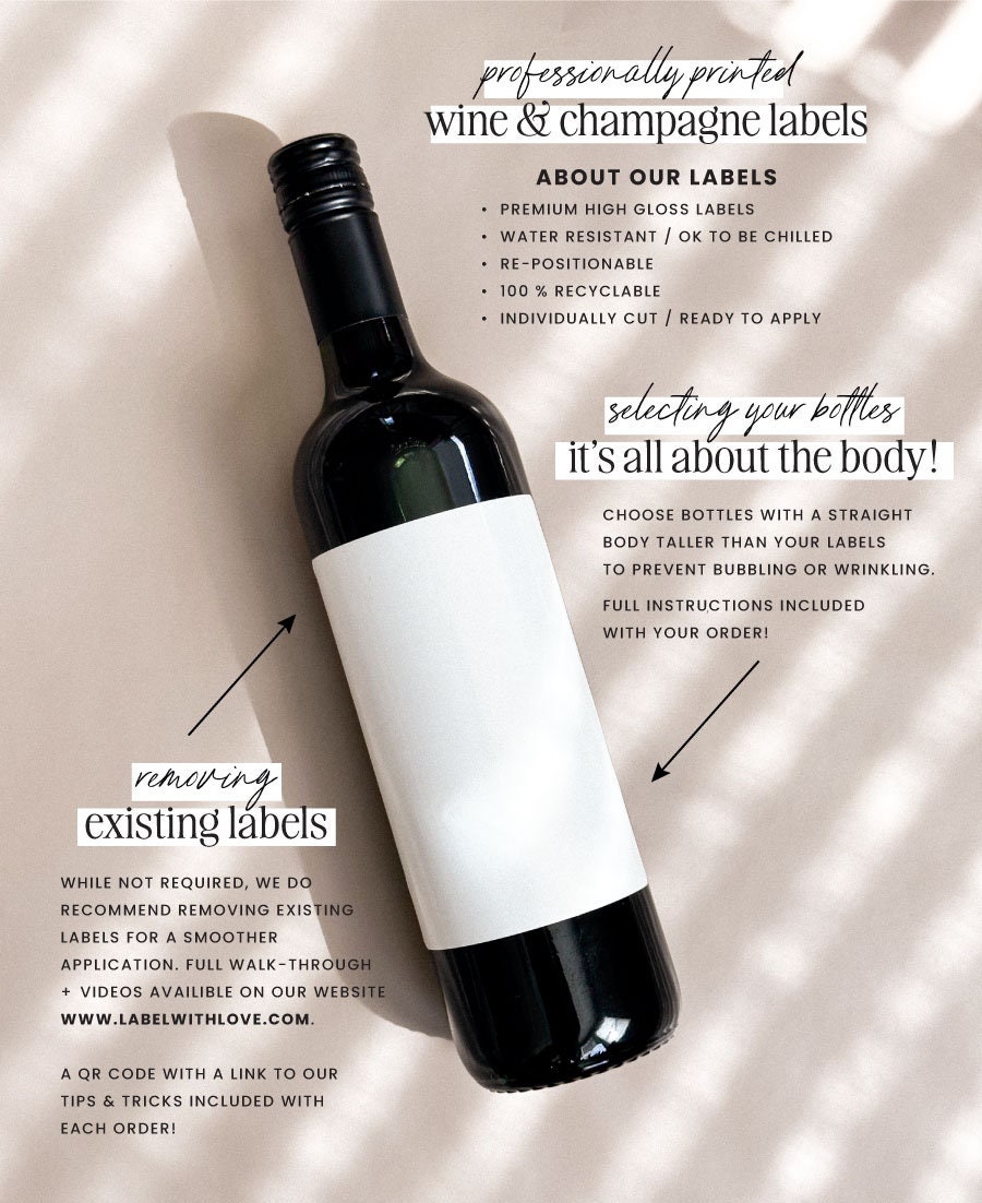 Wavy Bridesmaid Proposal Wine Label, Mediterranean Maid of Honor ...