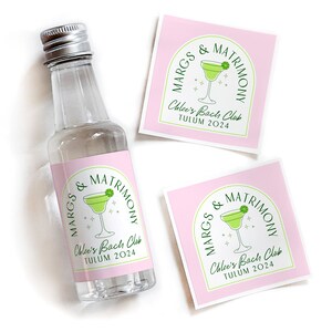 Margs and Matrimony Mini Shot Labels, Bachelorette Gift Bag Idea ...