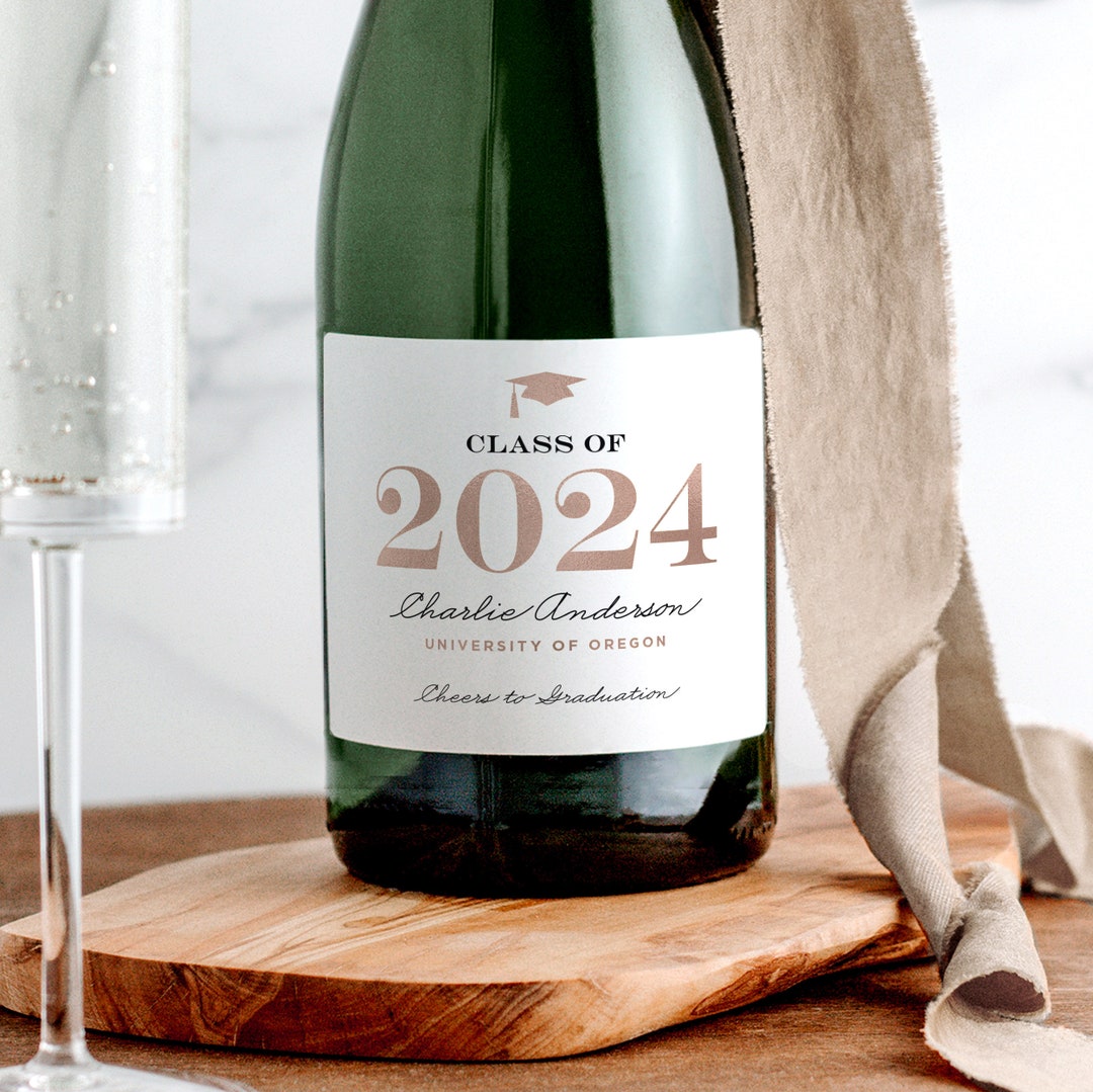 Graduation Labels - Grad Party Custom Champagne Labels - Sorority Grad ...