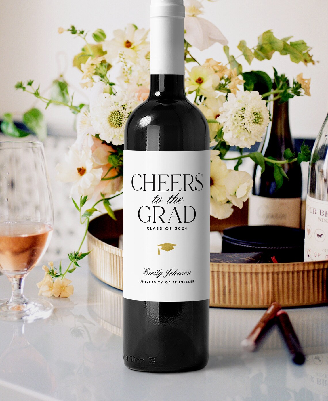 Graduation Gift Champagne Labels, Grad Party Custom Wine Labels ...