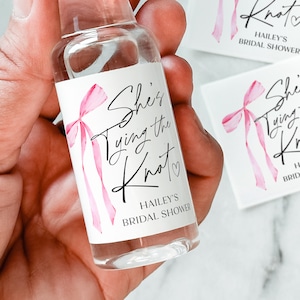 Bridal Shower Mini Shot Labels | Tying the Knot Shower Favor | Bow ...