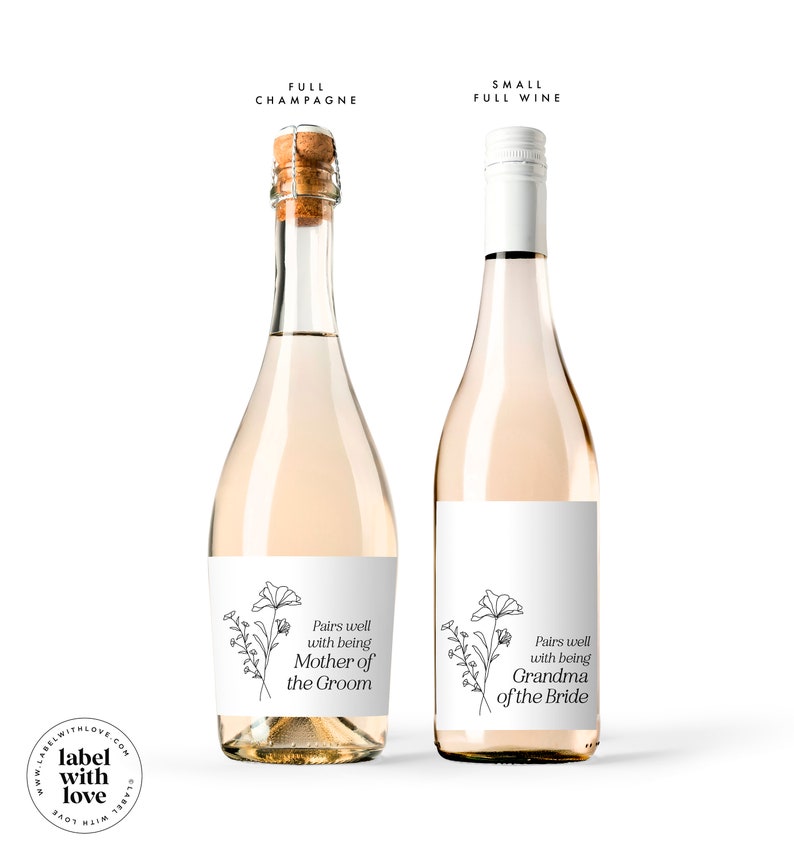 Mother of the Bride Wine Labels Mother of the Groom Gift - Etsy