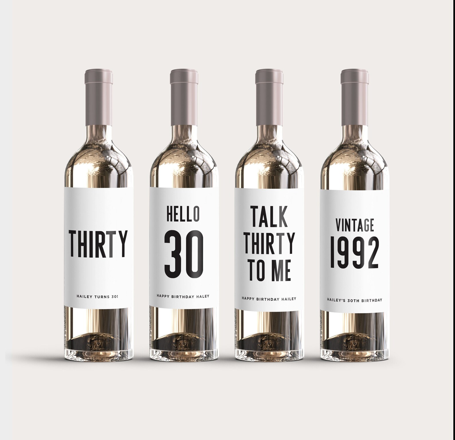 Set of 30th Birthday Wine Labels 4 Thirtieth Birthday - Etsy