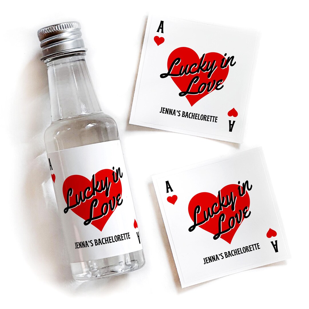 Lucky in Love Bachelorette Liquor Labels, Vegas Bridal Shower Favors - Etsy