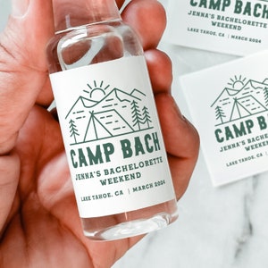 Camp Bachelorette Mini Shot Labels, Camp Bach Party Favors, Camping ...