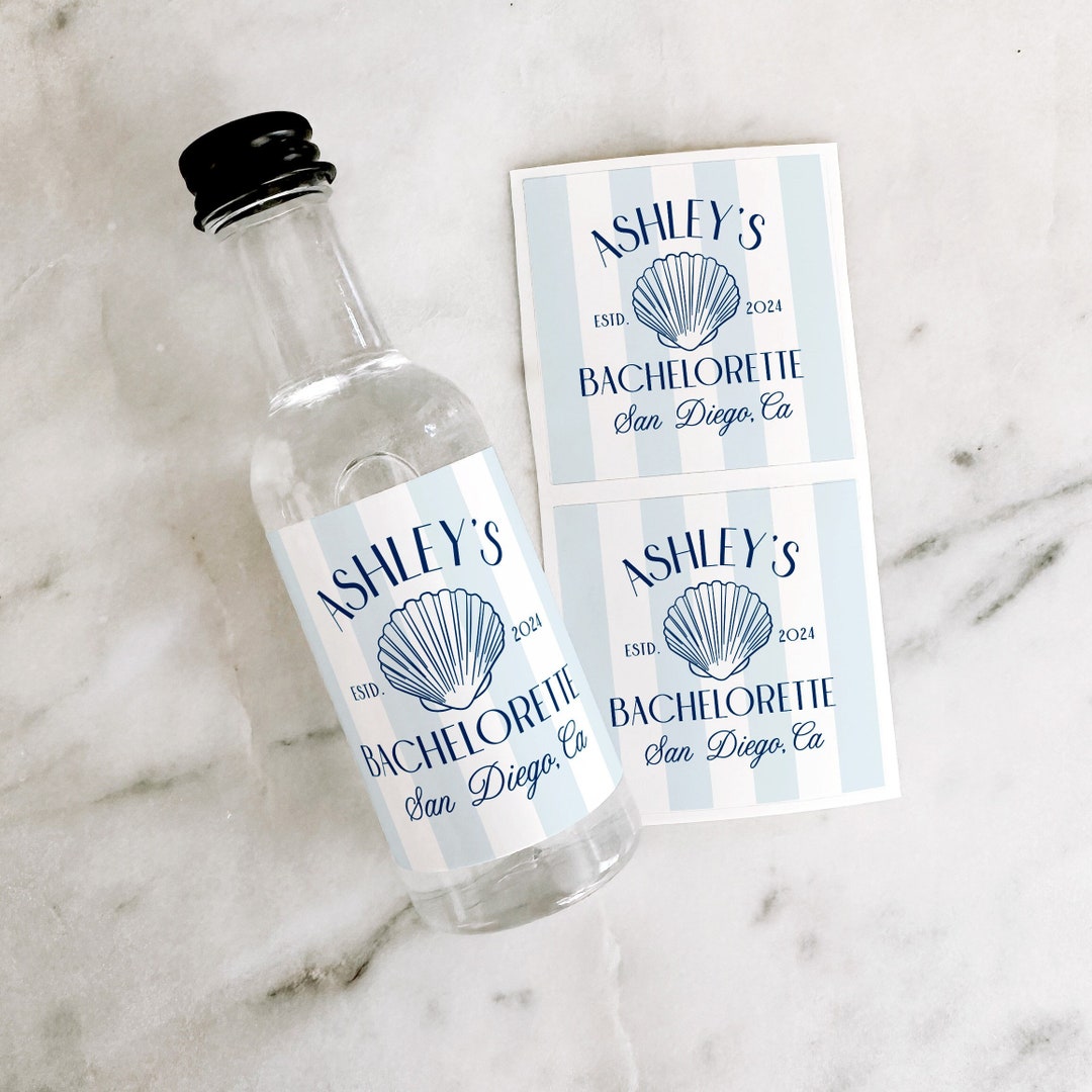Coastal Bachelorette Shooter Labels, Coastal Granny Bridal Shower ...
