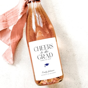Graduation Gift Champagne Labels, Grad Party Custom Wine Labels ...