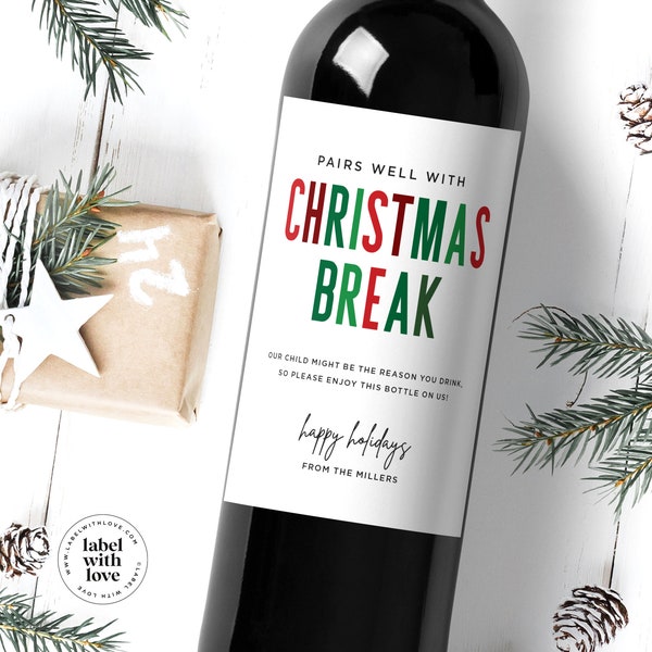 Teacher Wine Label - Etsy