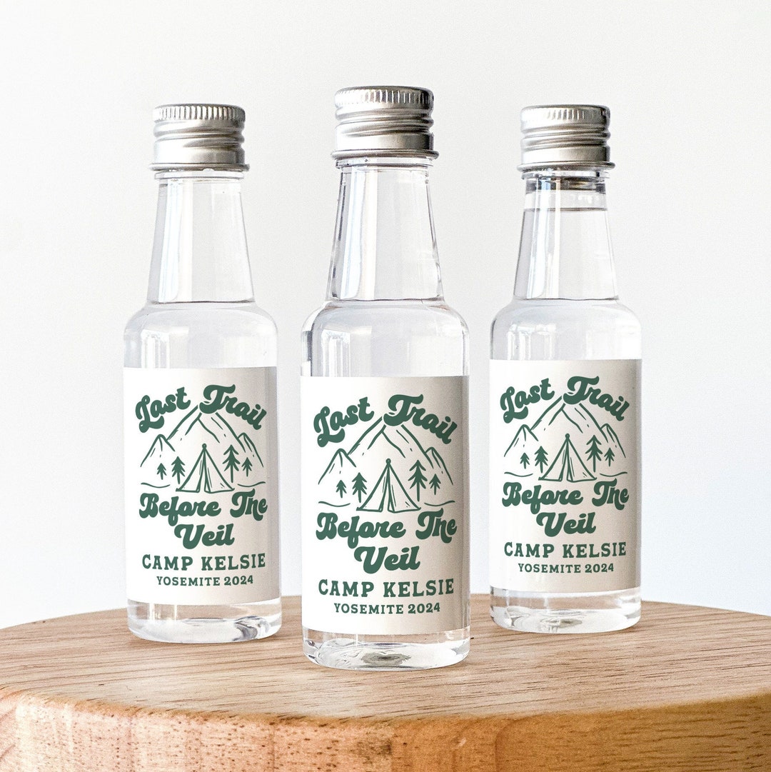 Camp Bachelorette Mini Shot Labels, Last Trail Before the Veil Bach ...