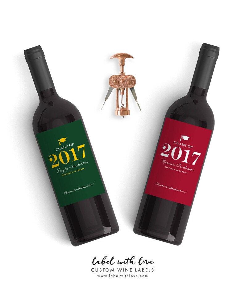 Graduation Wine Labels, Grad Party Custom Wine Labels, Sorority Grad ...