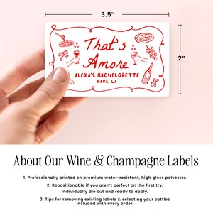 That's Amore Mini Champagne Labels, Italian Bachelorette Party Favors ...