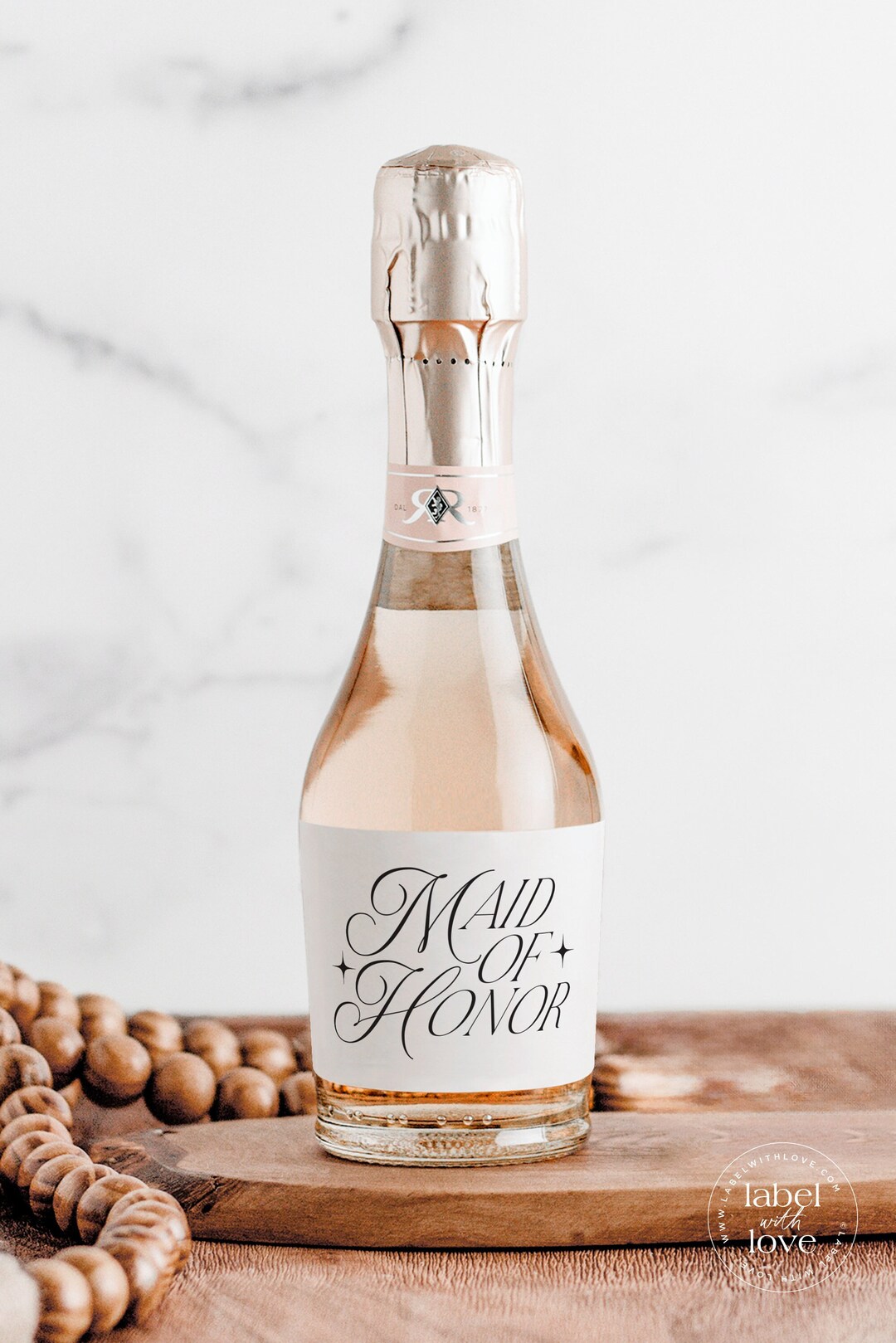 Bridesmaid Proposal Box Mini Champagne Labels | Maid of Honor Labels ...