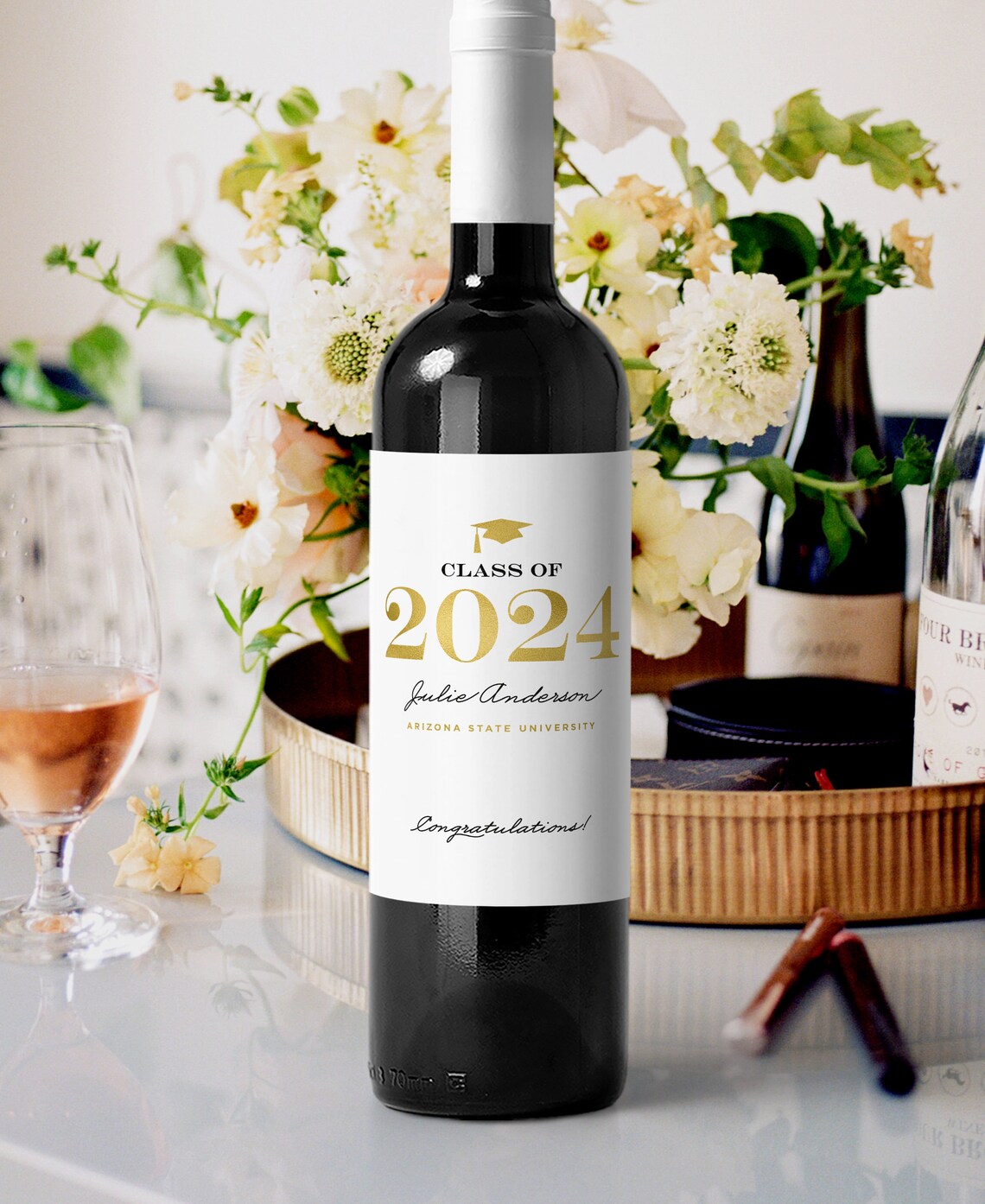 Graduation Wine Labels, Grad Party Custom Wine Labels, Sorority Grad ...