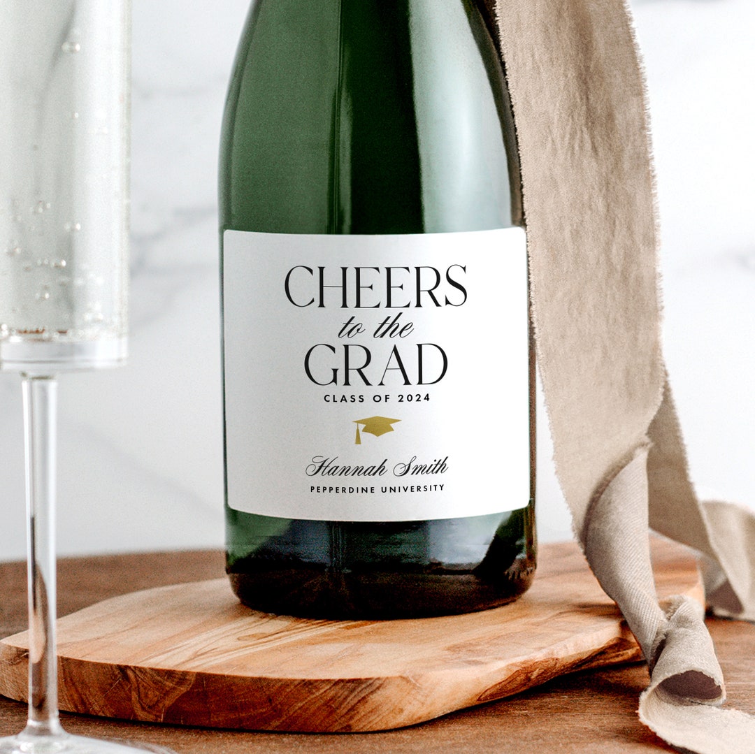Graduation Gift Champagne Labels, Grad Party Custom Wine Labels ...