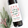 Personalized Christmas Wine Label, Wine Christmas Gift Label, Merry ...